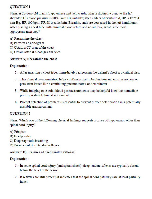 150 ATLS Questions & Answers with Explanations – The Health Exams