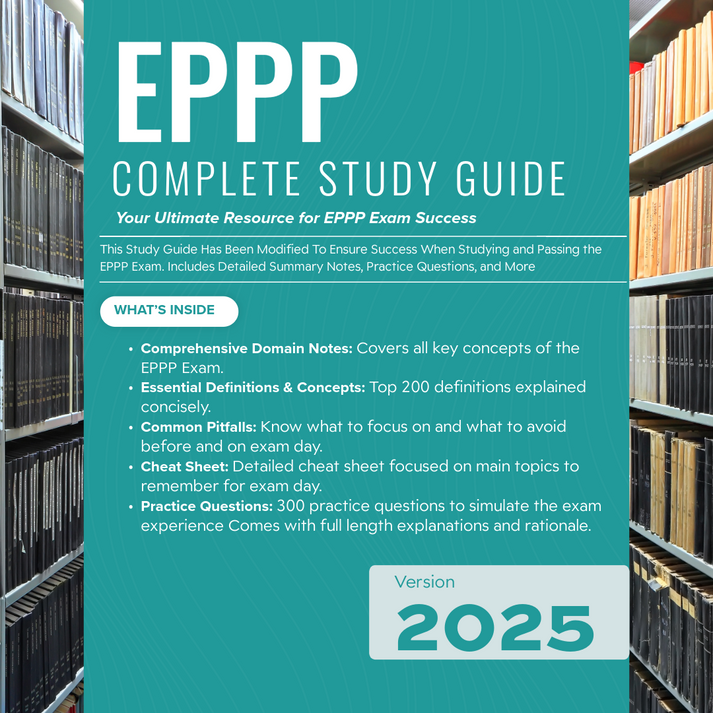 EPPP 2025 Study Pack: Guide, Practice Questions & Cheat Sheet – The Health Exams