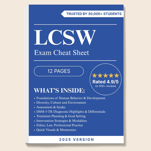 LCSW Exam Cheat Sheet — Complete Study Reference (13 Pages) – The ...