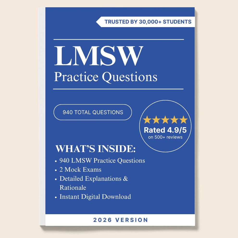 LMSW Practice Questions – 940 Total Questions – The Health Exams