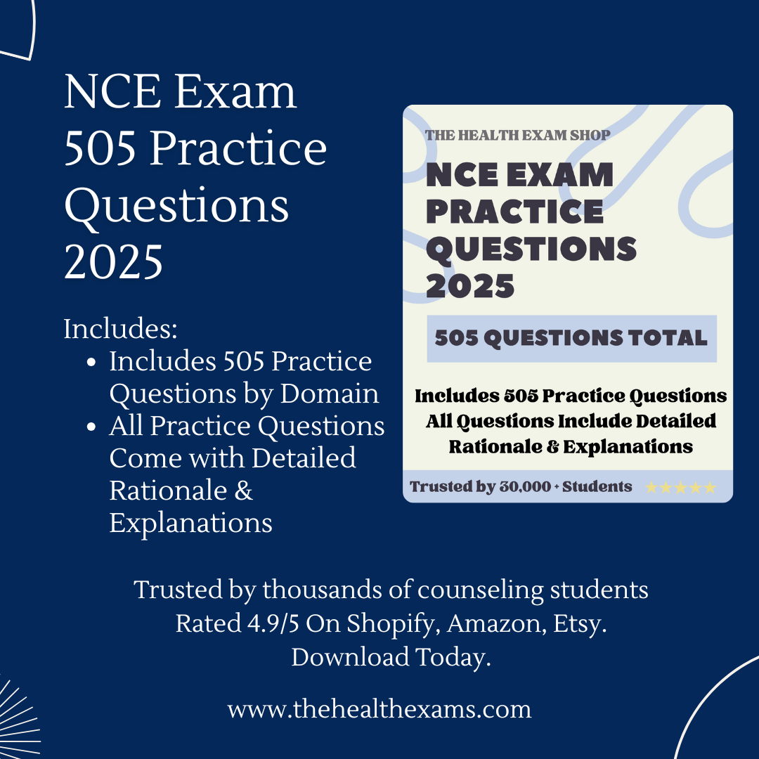 NCE Exam Practice Questions: 205 Qs with Answers – The Health Exams