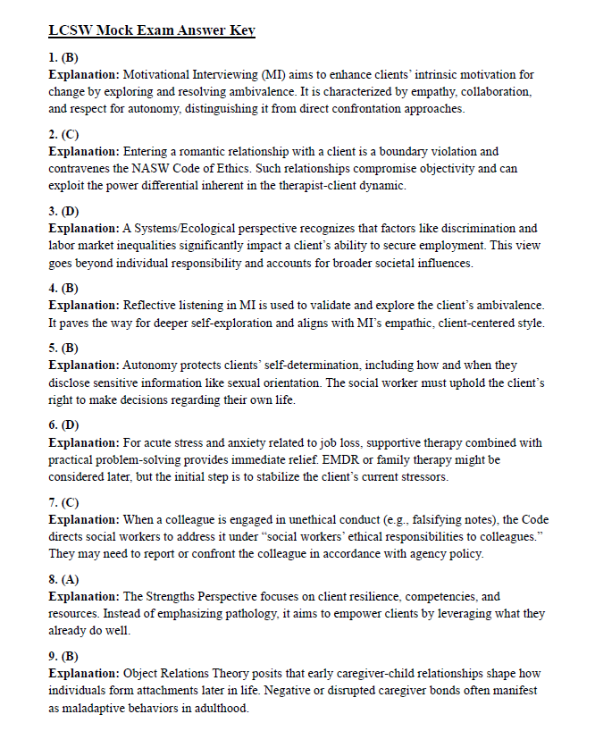 LCSW Exam Study Guide: Detailed Notes & Mock Exam – The Health Exams